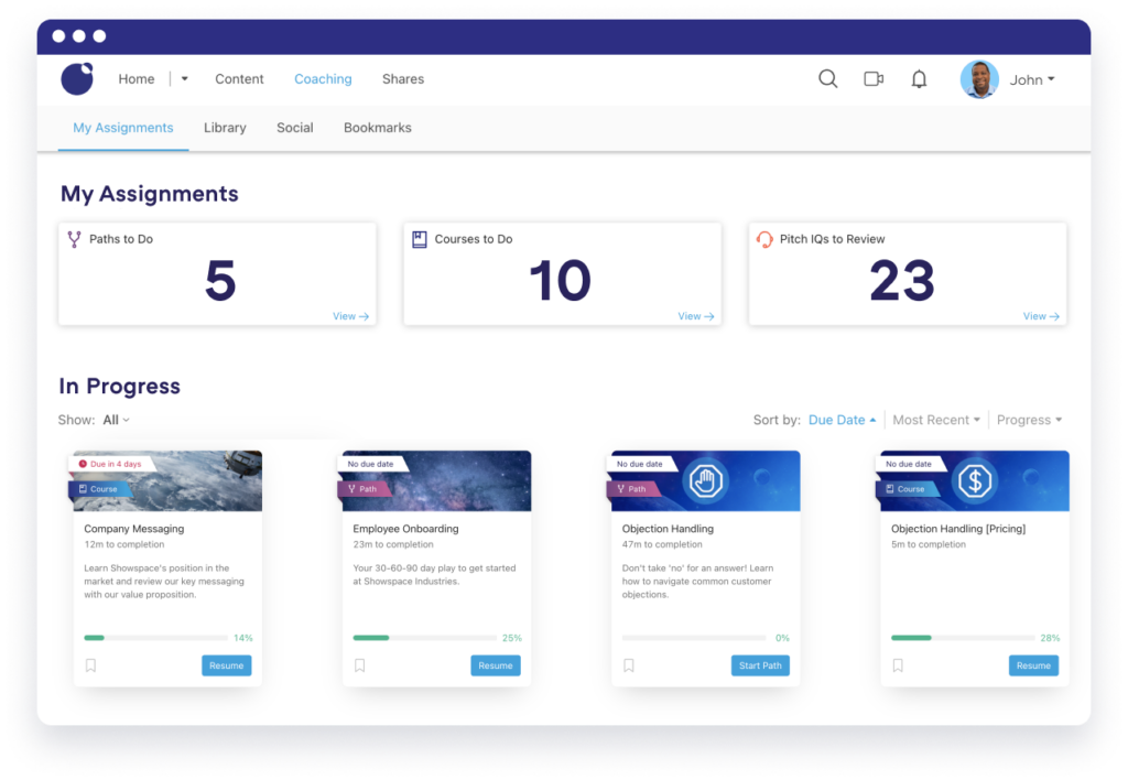 Showpad eOS® for Sales Enablement Teams | Showpad